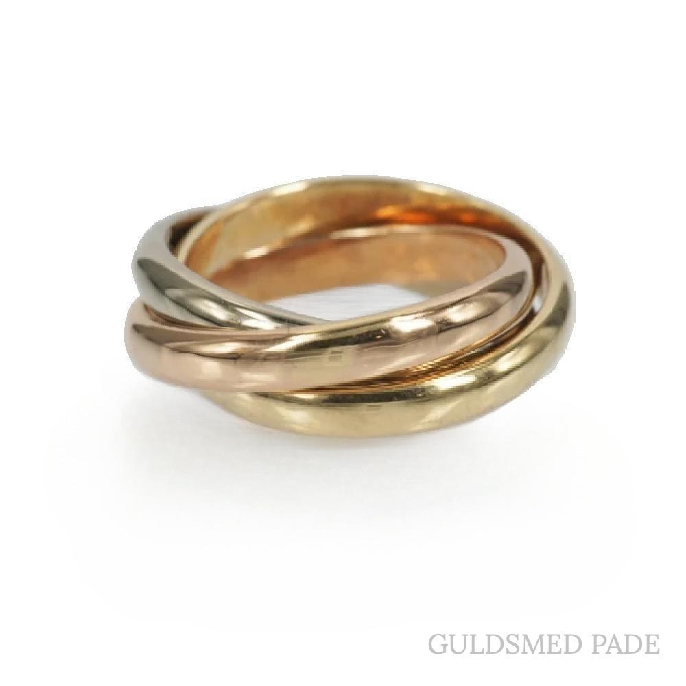3 i een ring 14 karat guld - Se den her→